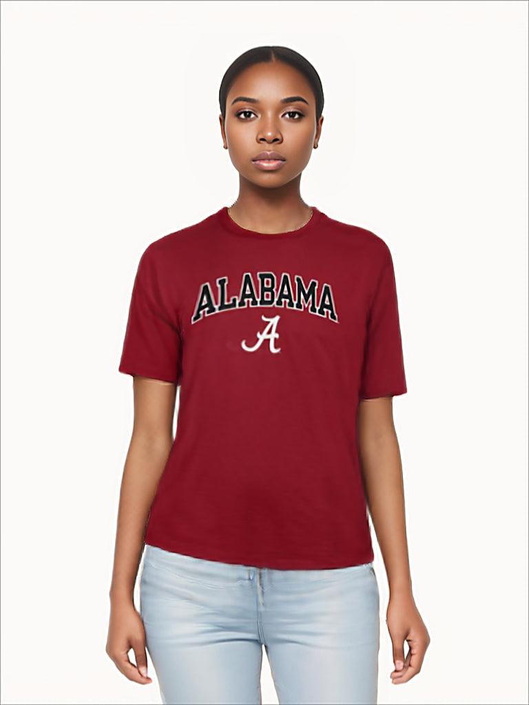 alabama with a crimson tide t shirt red $ 24 . 99